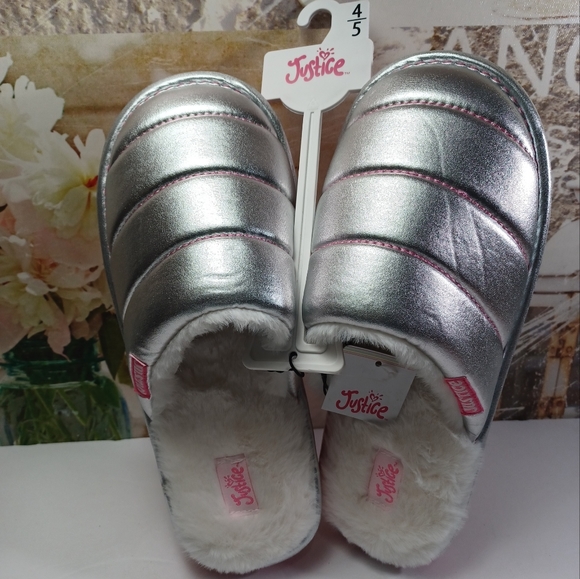 Justice | Shoes | Justice Girls Slip On Scuff Slippers Size 45 6 ...